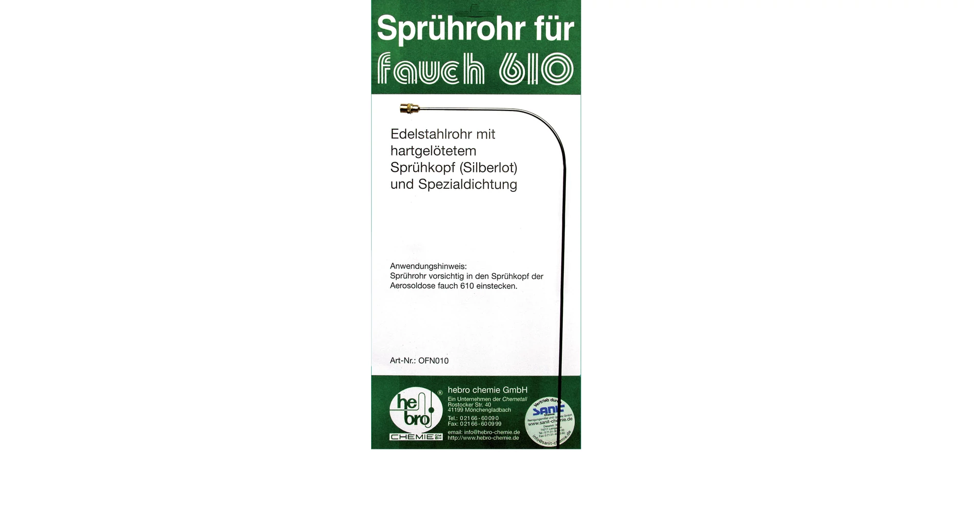 Fauch 610-hez rozsdamentes cső fúvóka - SANIT-CHEMIE GmbH - WATTS TTZ ...