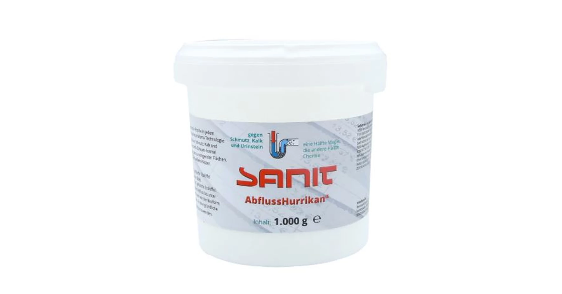 SANIT AbflussHurrikan® lefolyótisztító, 1000 g - SANIT-CHEMIE GmbH ...